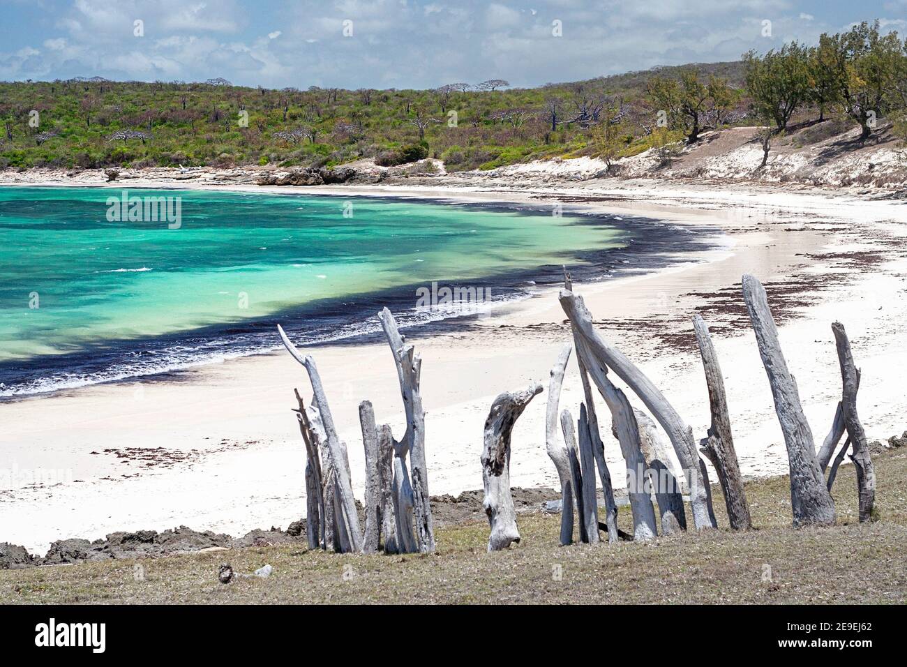Spectacular turquoise water in Dunes Bay (baie des dunes) near small ...