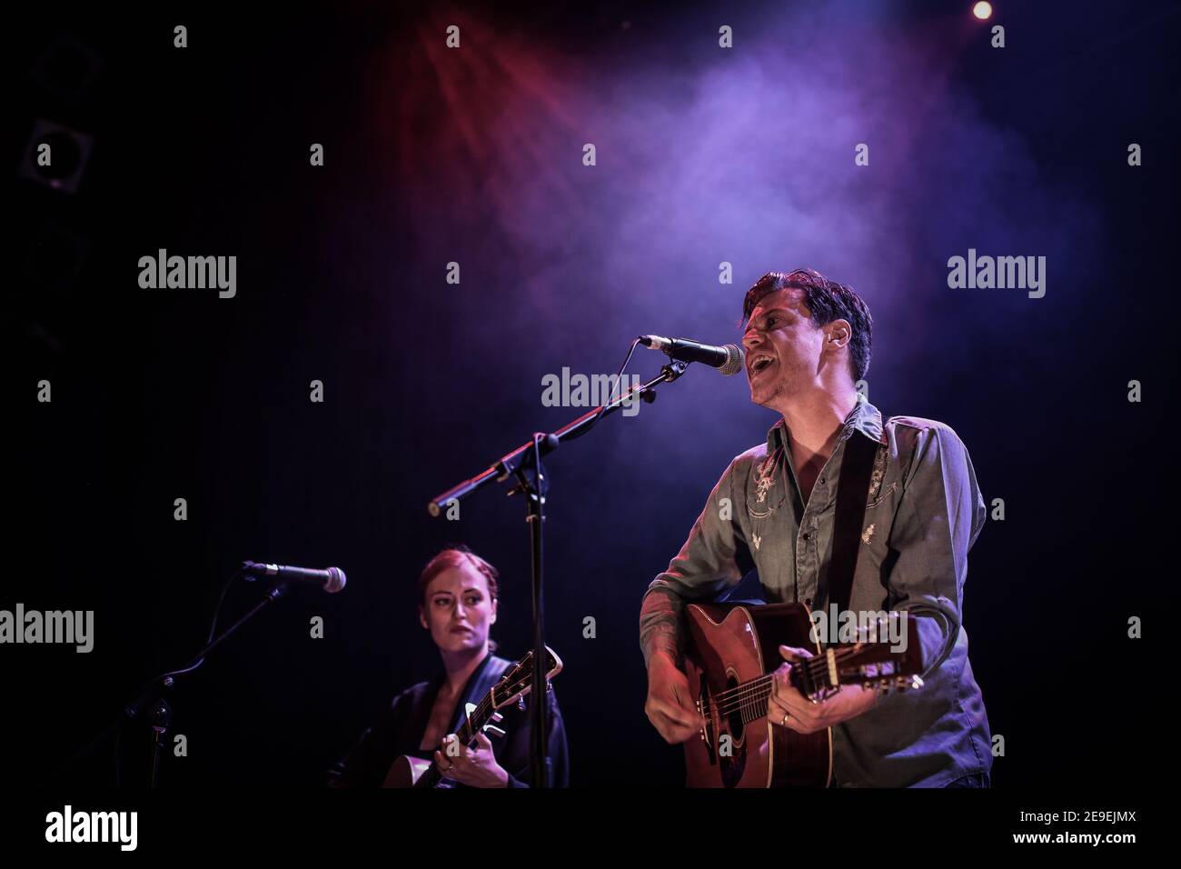 The folk-rock duo The Rails performing live on stage at the Islington ...