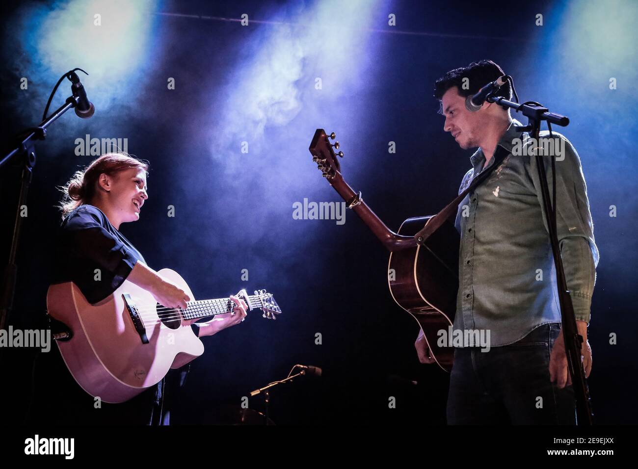 The folk-rock duo The Rails performing live on stage at the Islington ...