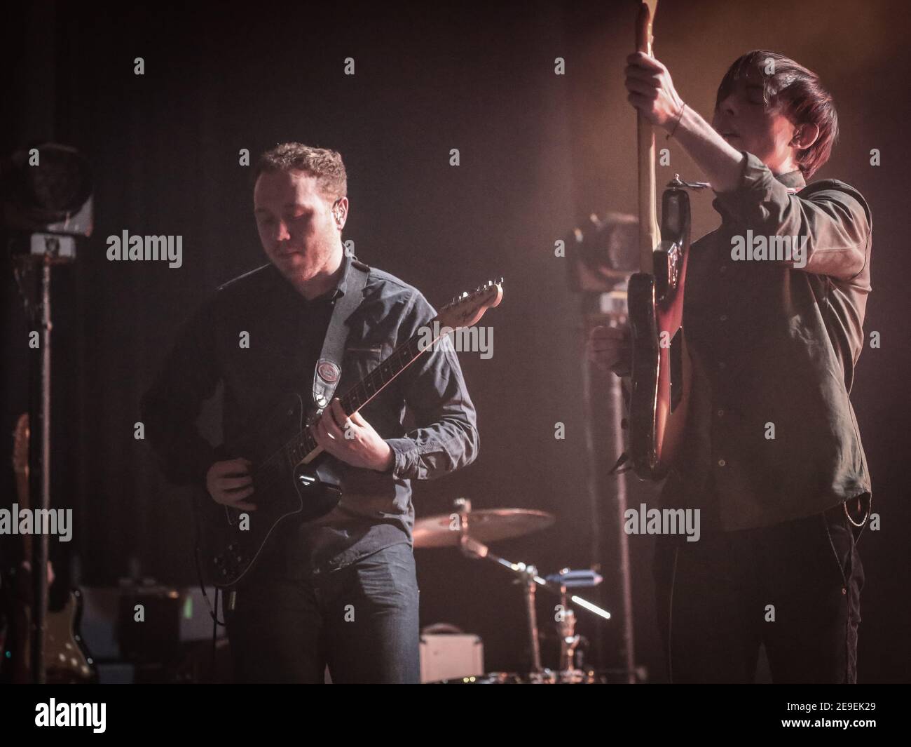 Jack Steadman and Jamie MacColl of Bombay Bicycle Club live on stage at ...