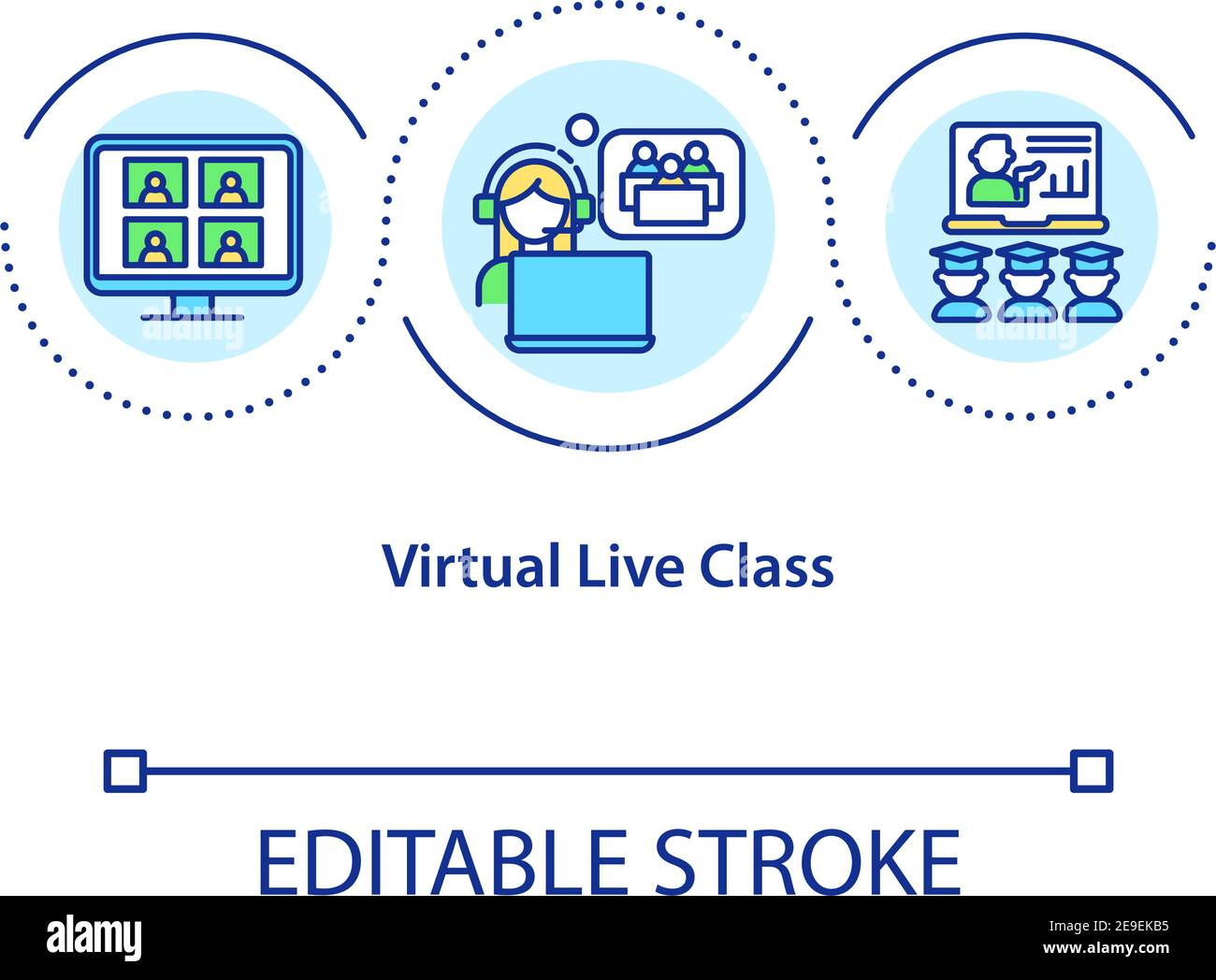 Virtual live class concept icon Stock Vector Image & Art - Alamy