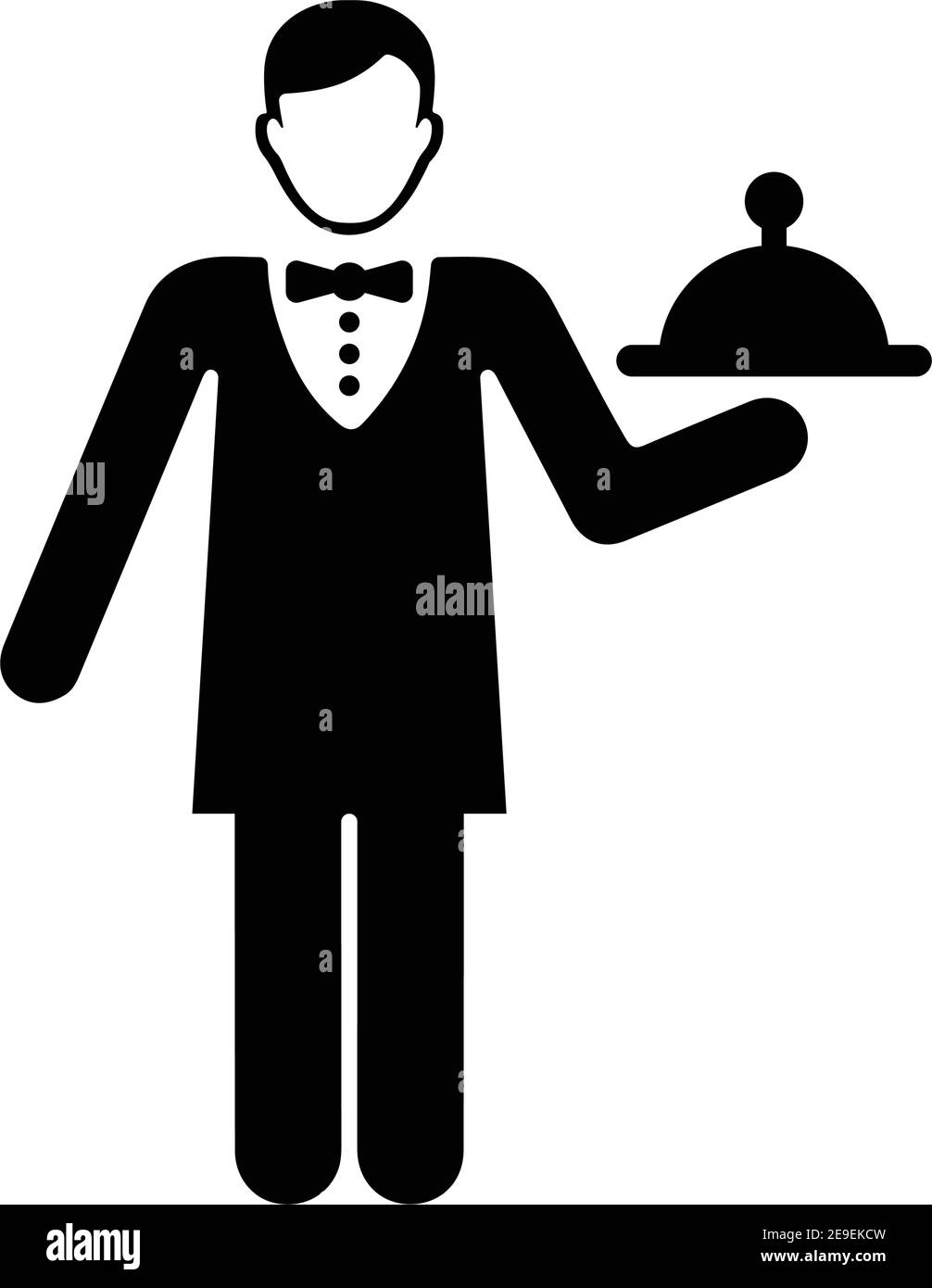 Black male waiter Stock Vector Images - Alamy