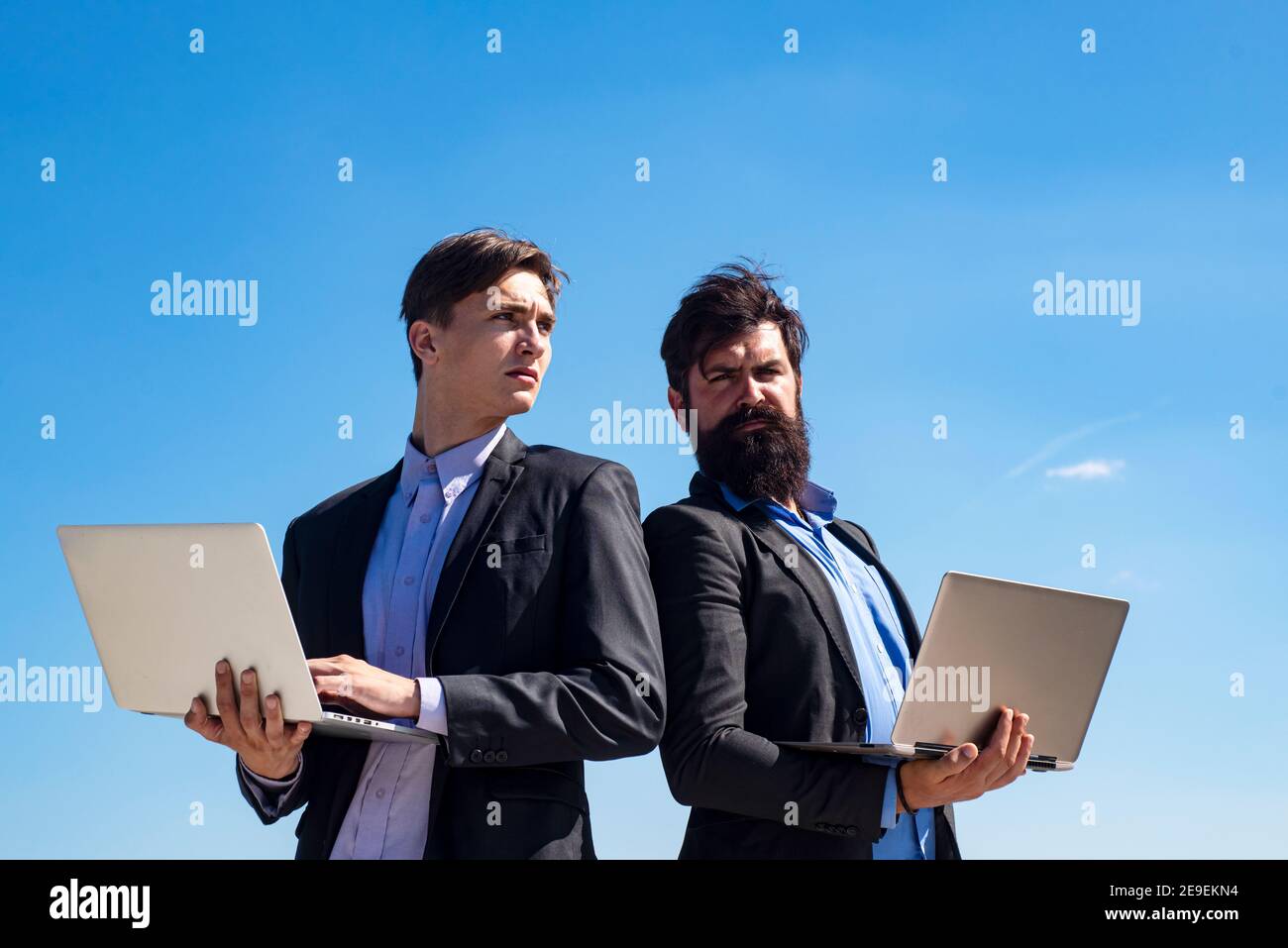 Coworkers. Business teamwork concept. Team with laptop. Business people ...