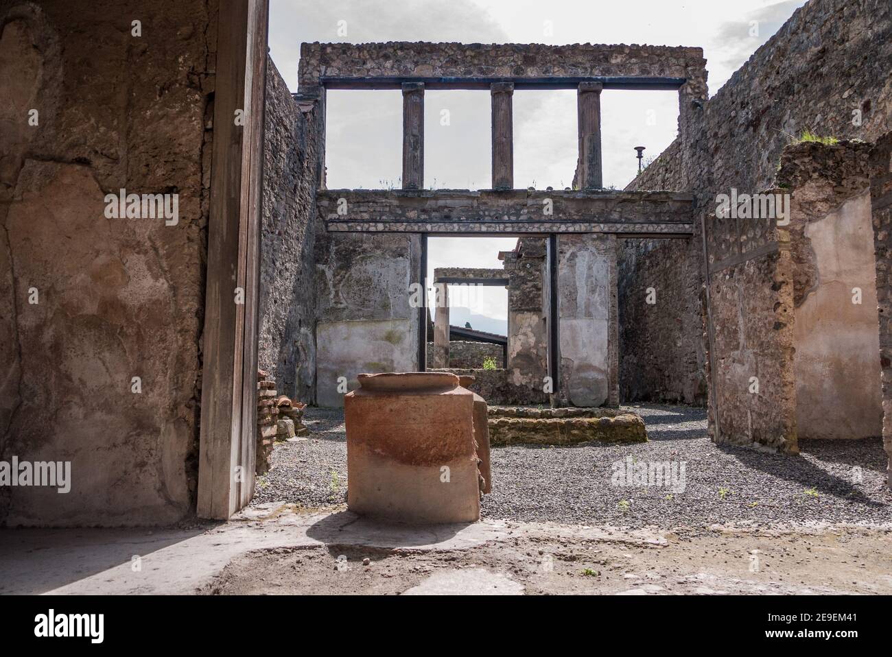 Pompeii, an ancient city near Naples, Italy, buried under volcanic ash ...