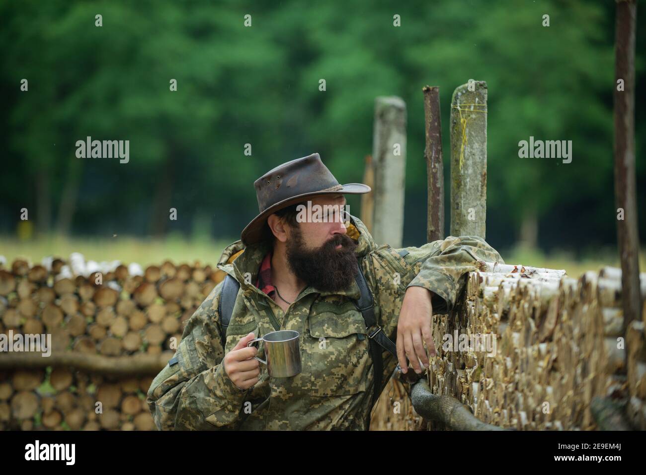 Brutal male poacher. Man adventures. Hunting season. Animal Hunt. Beard ...