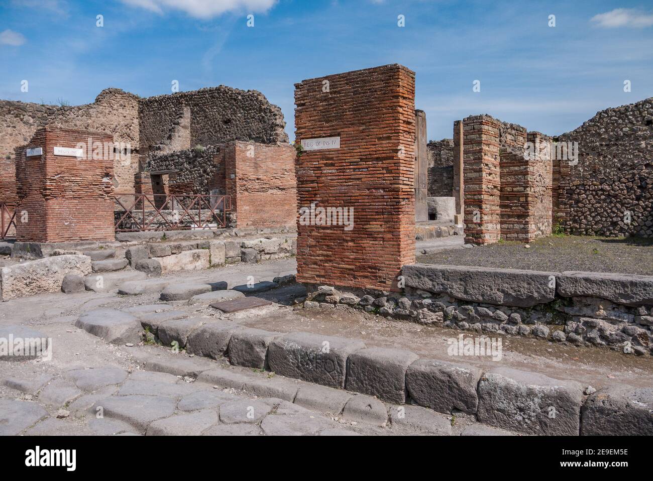 Pompeii, an ancient city near Naples, Italy, buried under volcanic ash ...