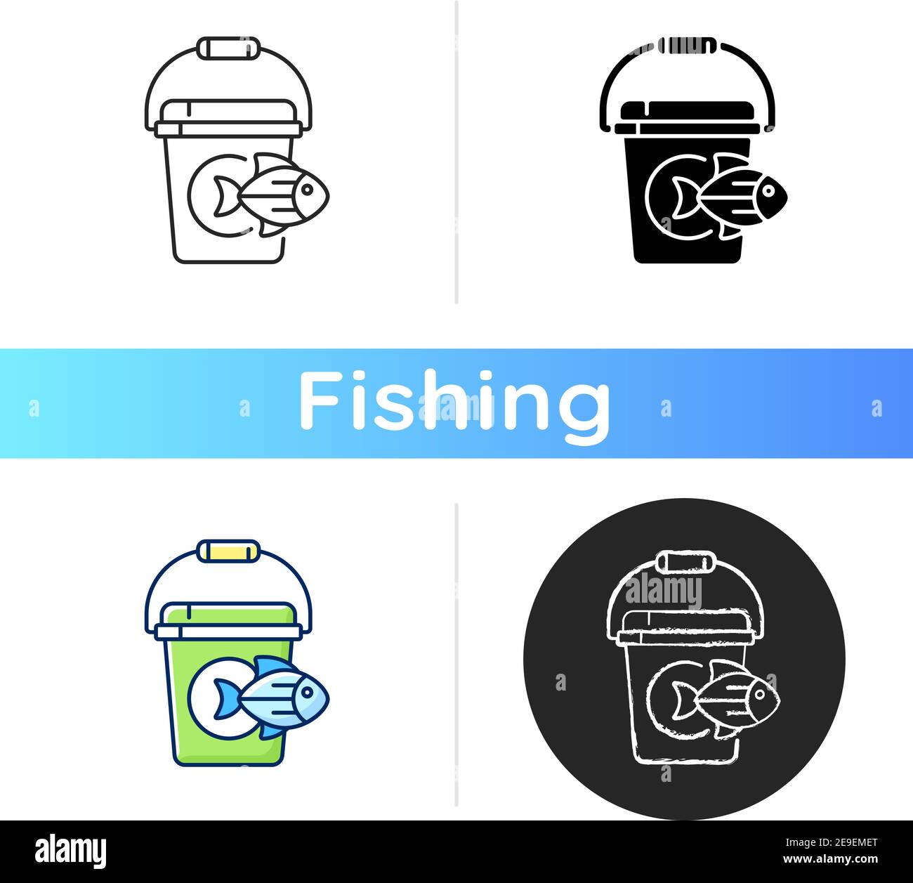 Fishing bucket icon Stock Vector Image & Art - Alamy