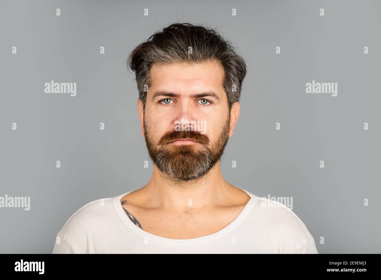 People expression emotion concept. Portrait of serious man Stock Photo ...