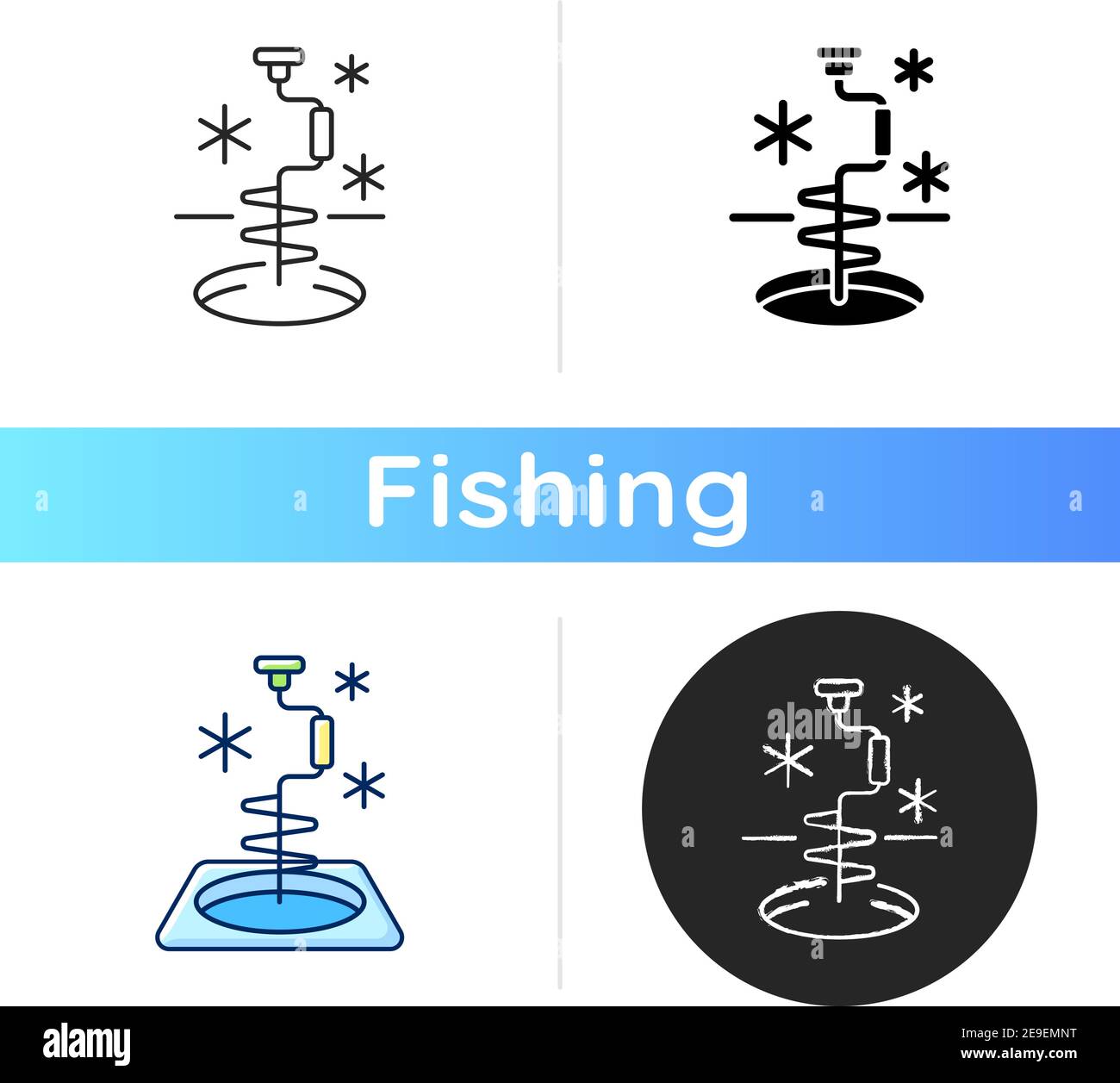 Ice hole fish icon hi-res stock photography and images - Alamy