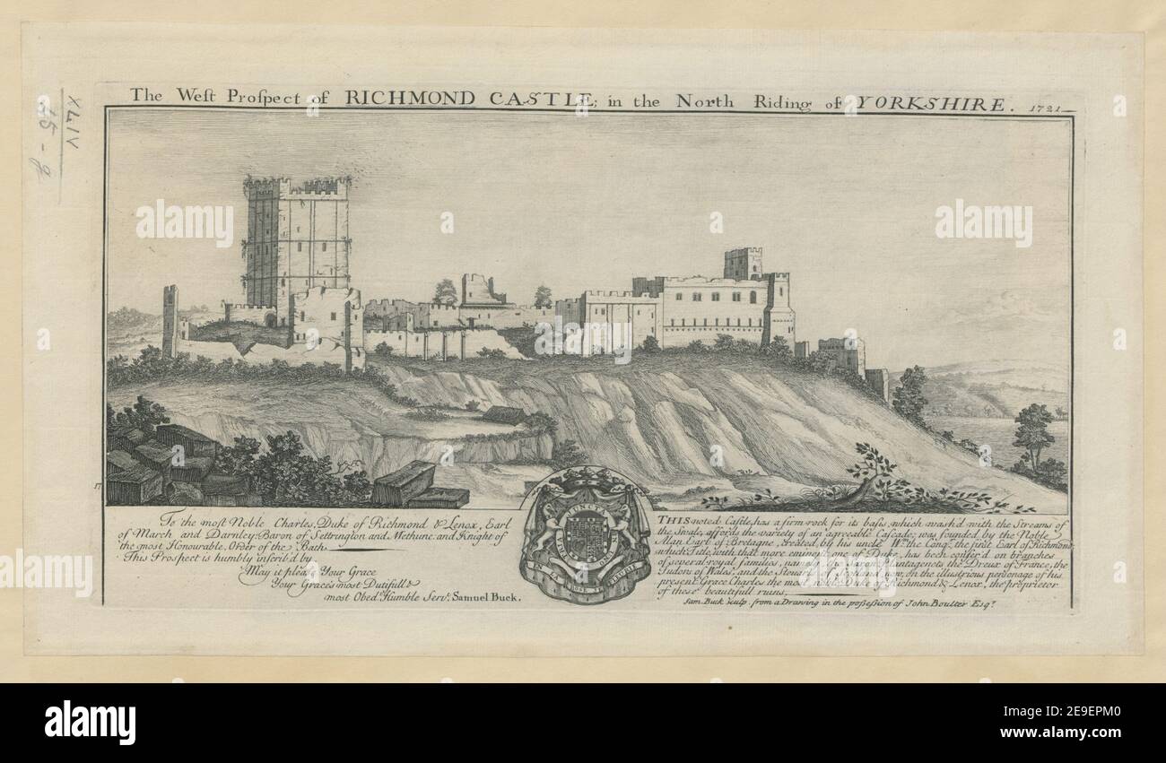 Richmond castle engraving hi-res stock photography and images - Alamy