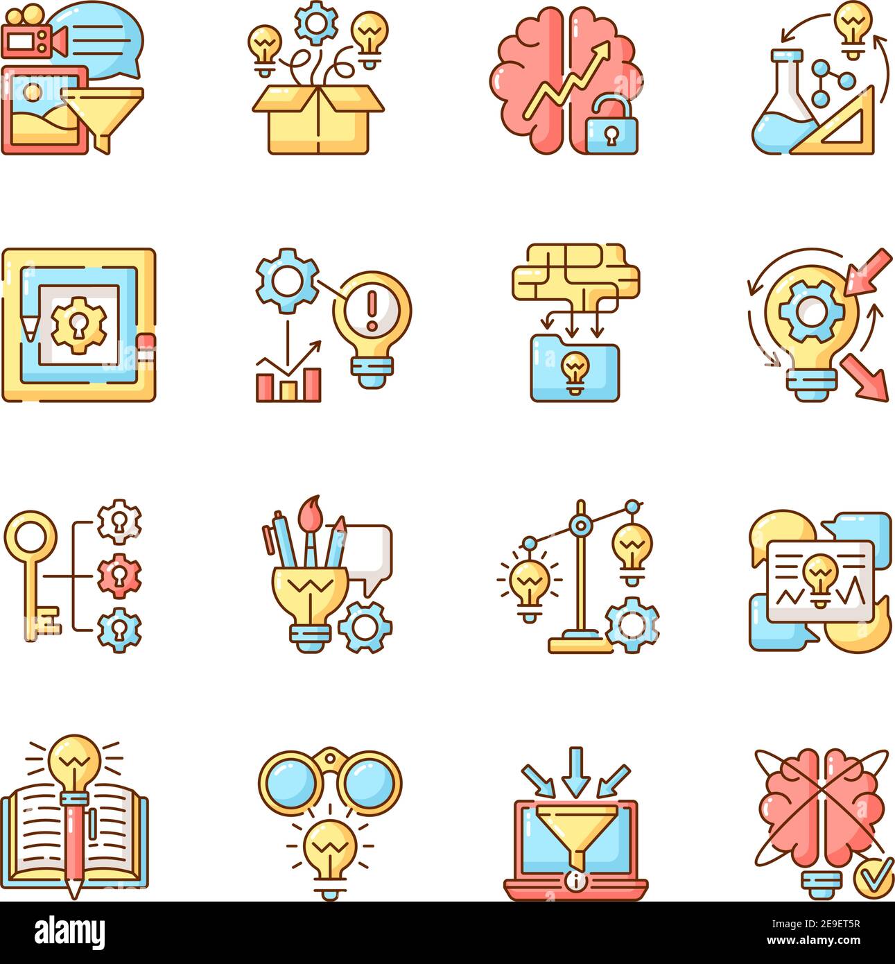 Creative thinking RGB color icons set Stock Vector Image & Art - Alamy