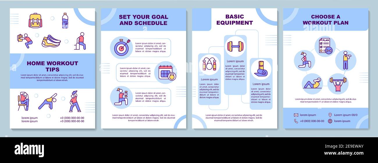 Home workout tips brochure template Stock Vector Image & Art - Alamy