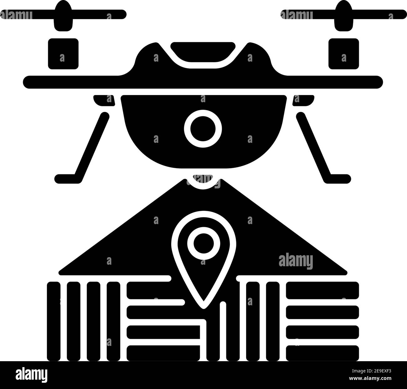 Smart drone icon black Black and White Stock Photos & Images - Alamy