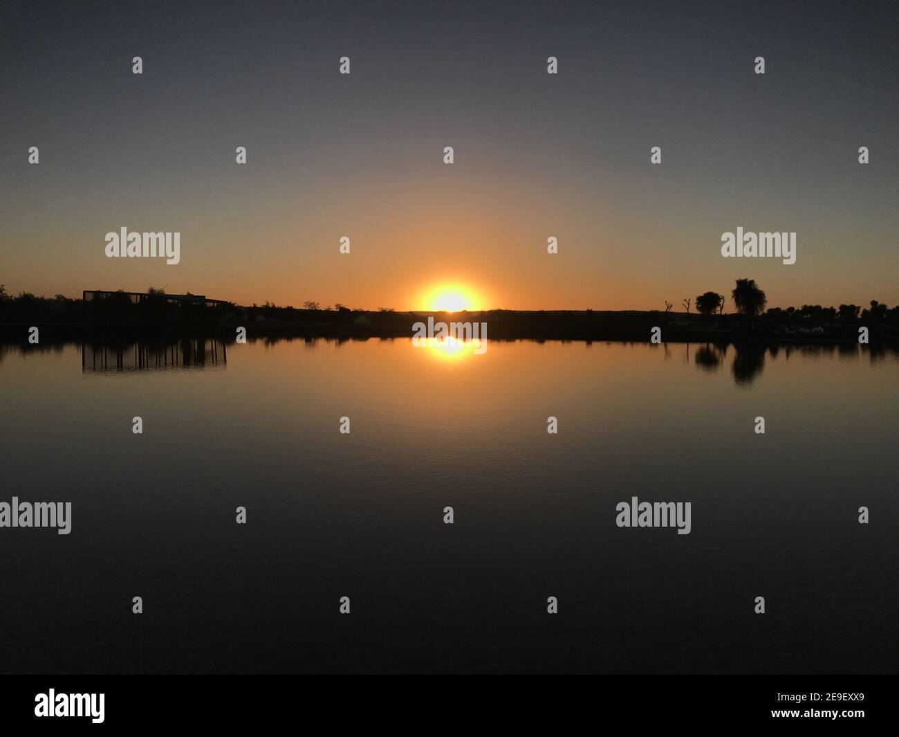 Sunrise at expo 2020 lake. The beautiful expo 2020 lakes with sunrise ...