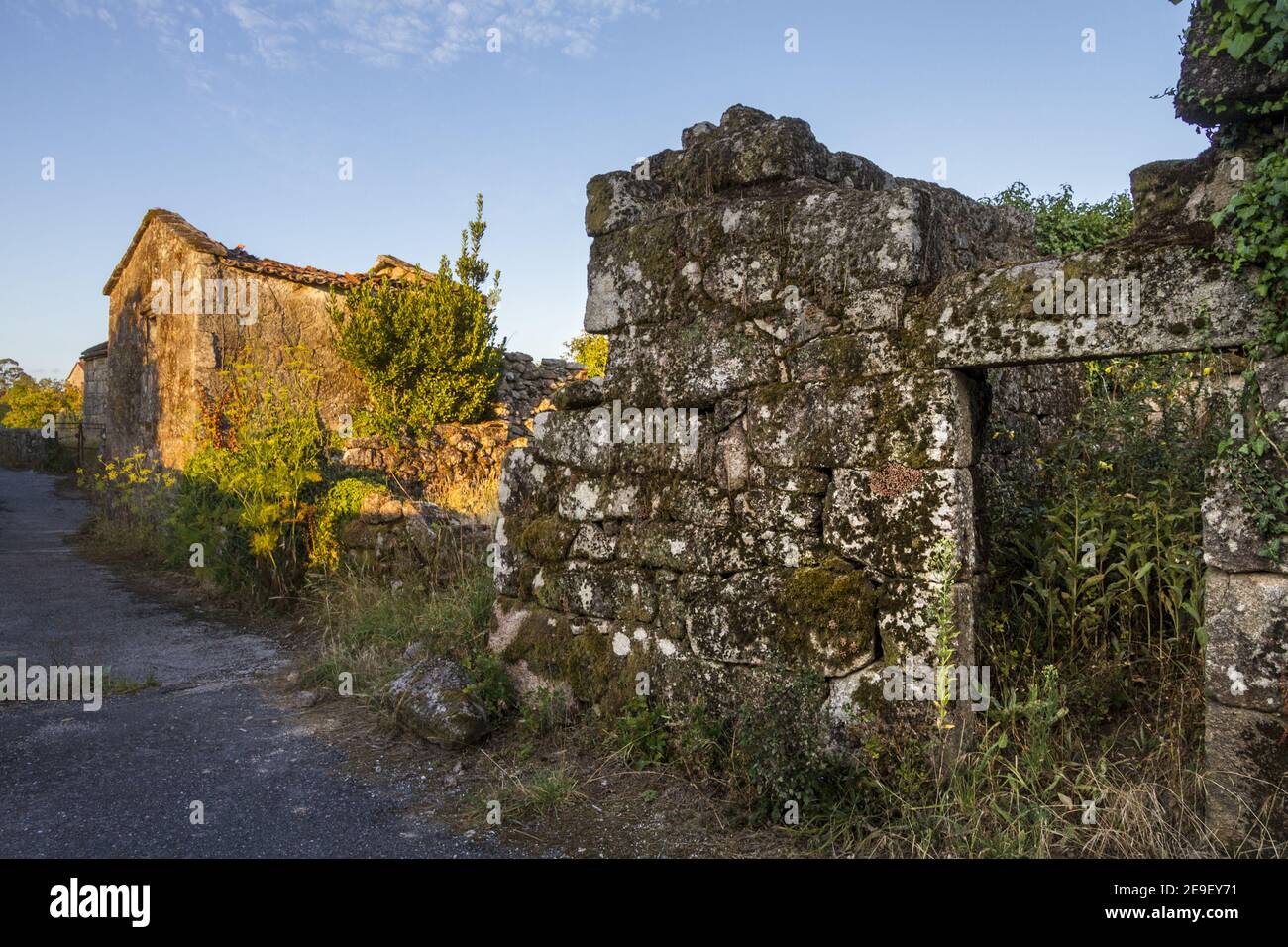 Vintage stone house at golden hour Stock Photo - Alamy