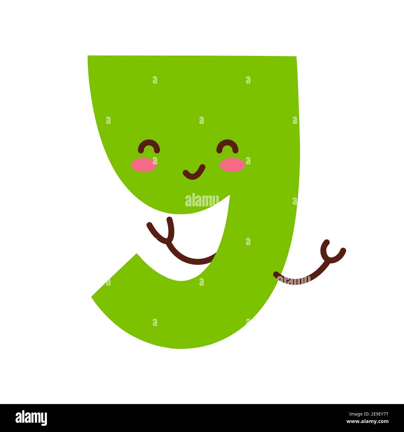 Letter Y. Funny character with cute face. Design for kids room, poster ...