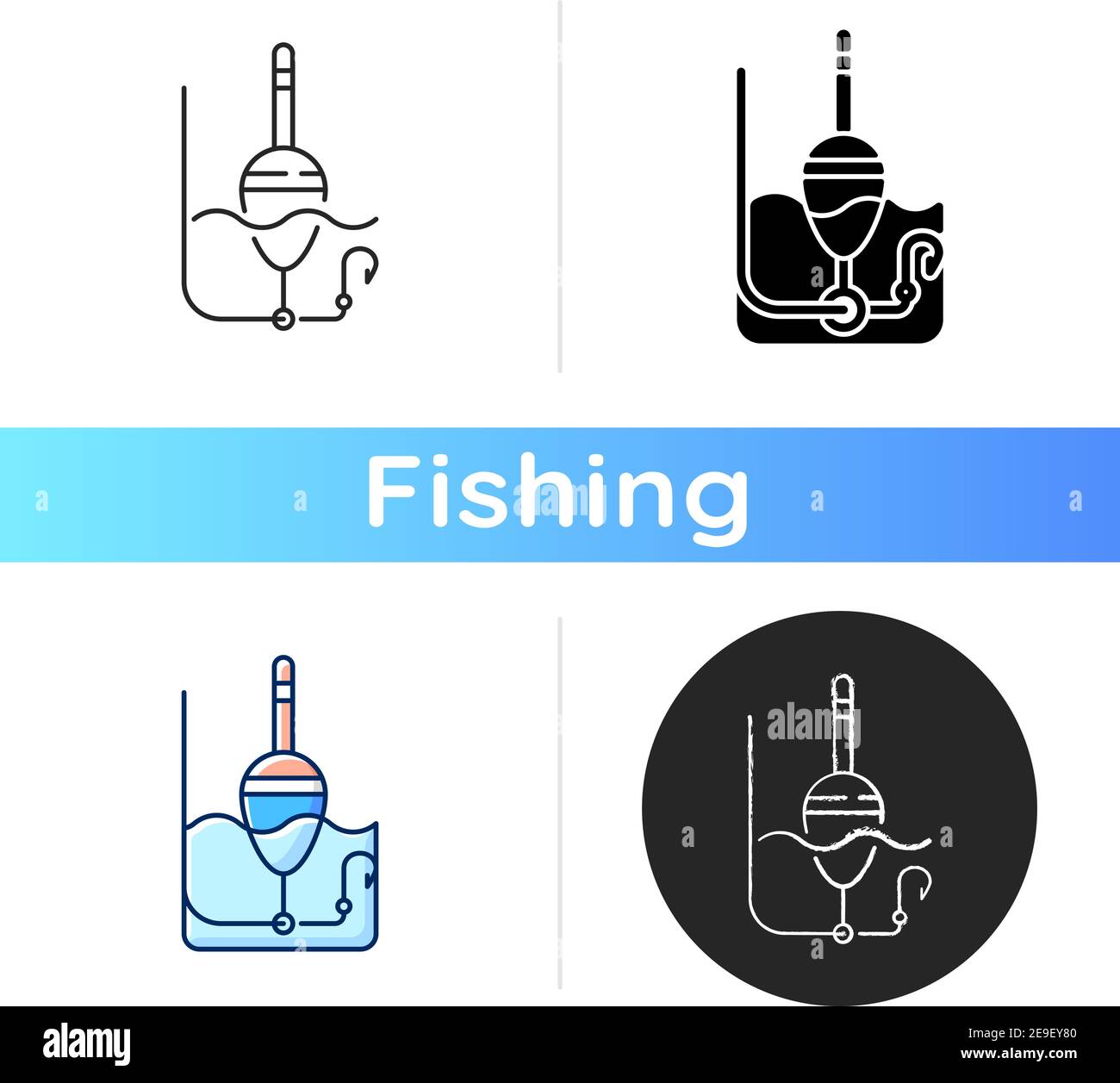 Bobber water icon outline hi-res stock photography and images - Alamy
