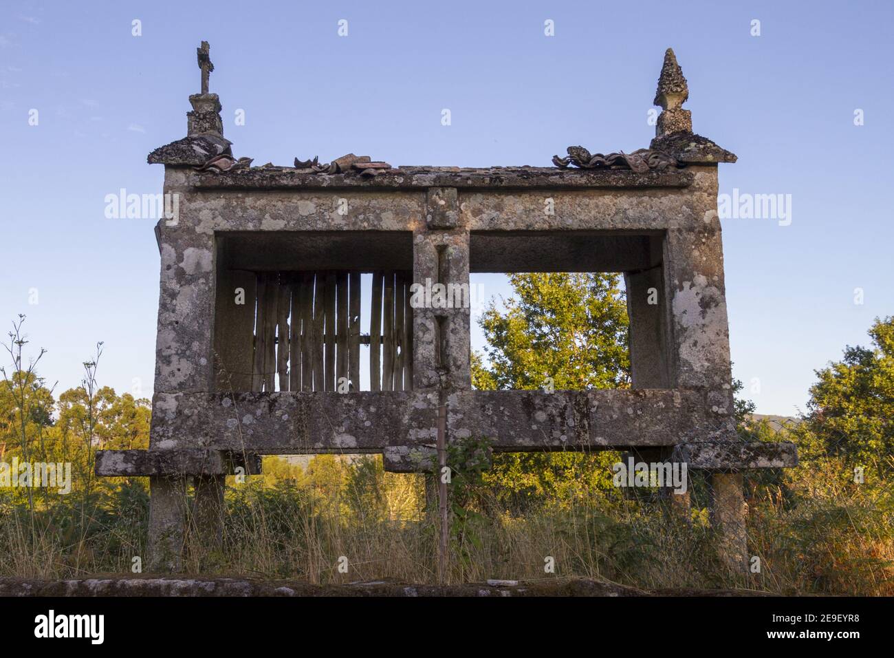 Vintage old empty altar outdoors Stock Photo - Alamy