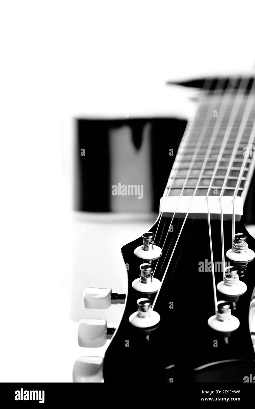 Musical instrument. Detail of a musical instrument. Strings on a guitar ...