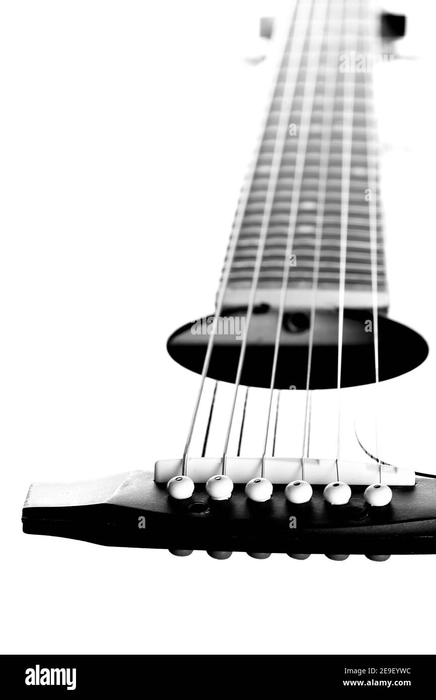 Musical instrument. Detail of a musical instrument. Strings on a guitar ...