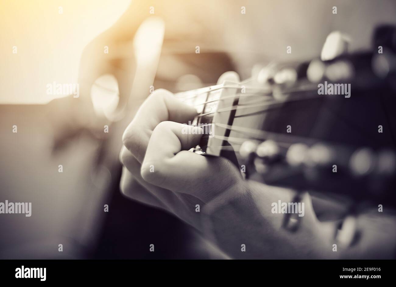 Musical instrument. Detail of a musical instrument. Chord on a guitar ...