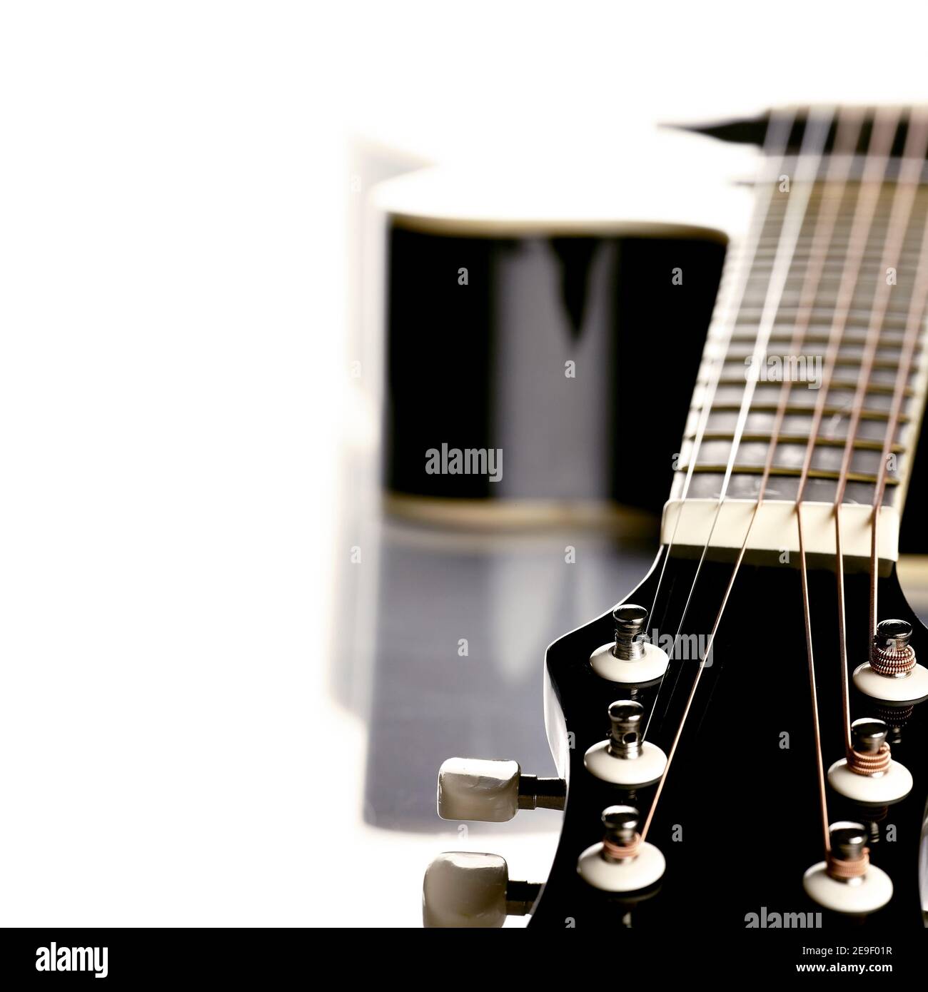Musical instrument. Detail of a musical instrument. Strings on a guitar ...