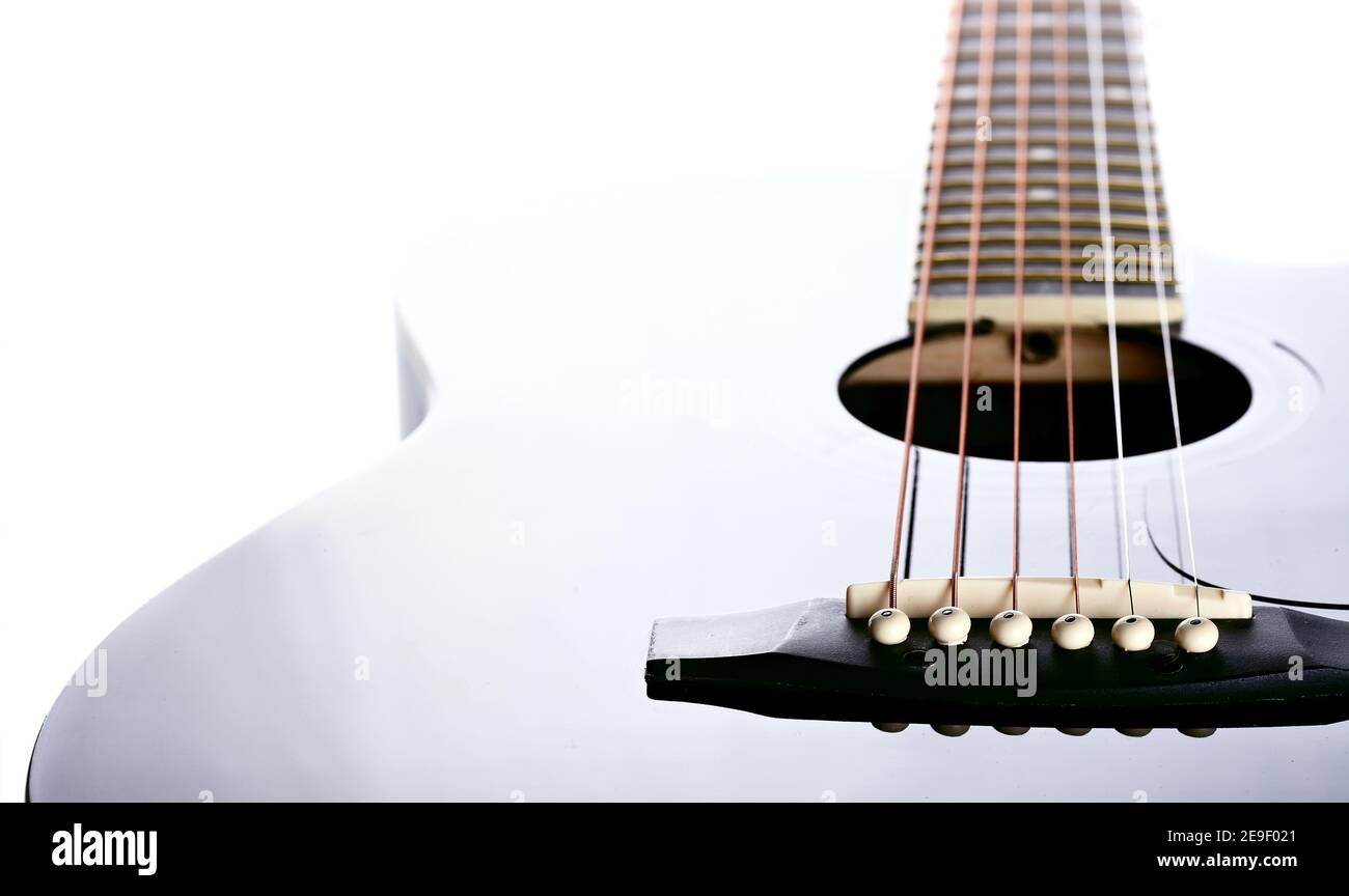 Musical instrument. Detail of a musical instrument. Strings on a guitar ...