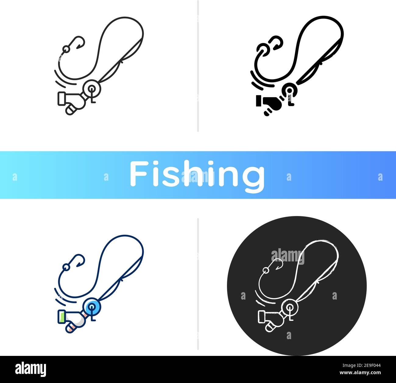 Casting the rod icon Stock Vector Image & Art - Alamy
