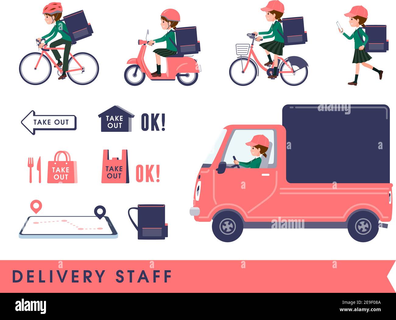 Food delivery school Stock Vector Images - Alamy