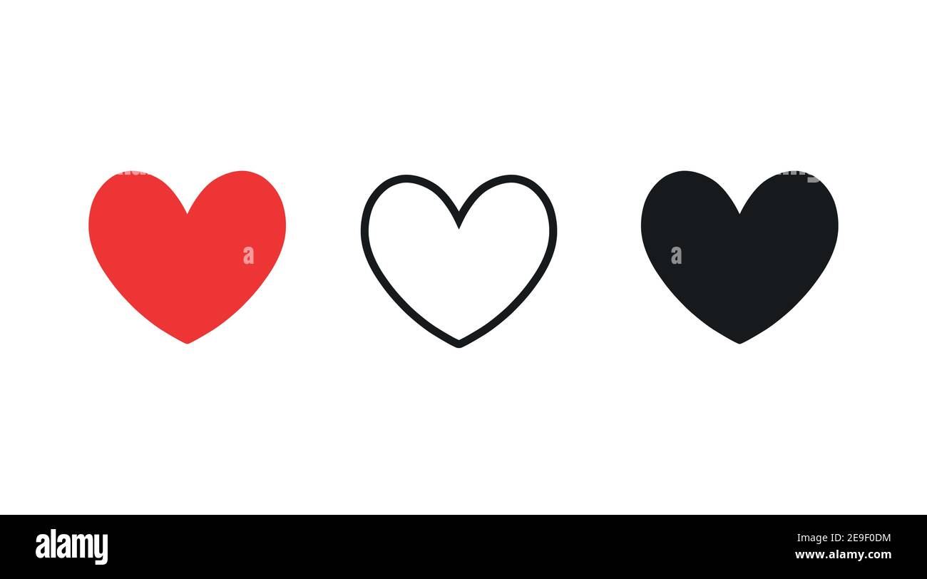 Heart icon set. Simple heart shape vector illustration Stock Vector ...