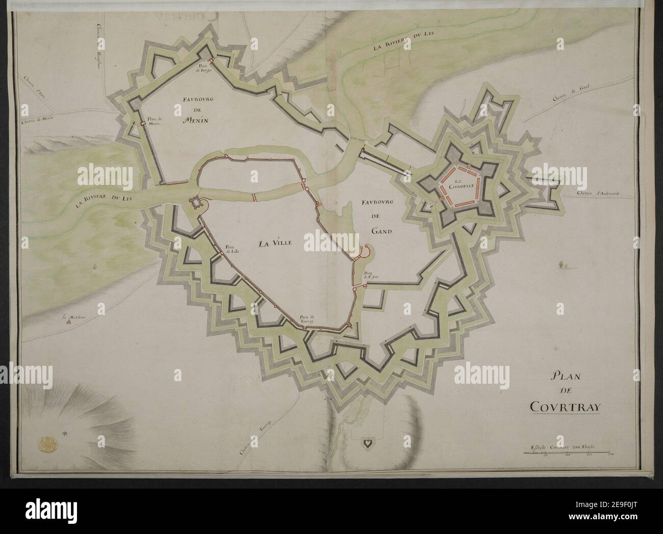PLAN DE COURTRAY. Map information: Title: PLAN DE COURTRAY. 104.48 ...