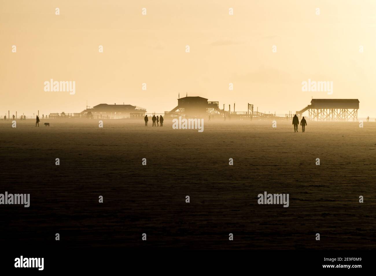 Sea mist at the beach North Sea Stock Photo - Alamy
