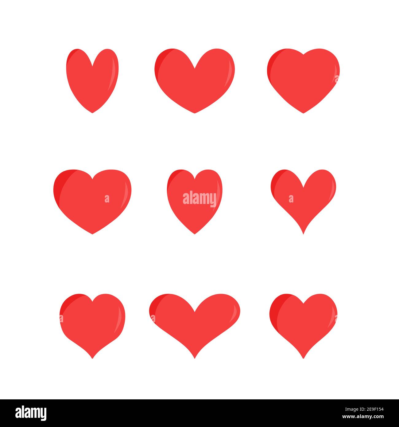 Heart icon set. Simple heart shape vector illustration Stock Vector ...