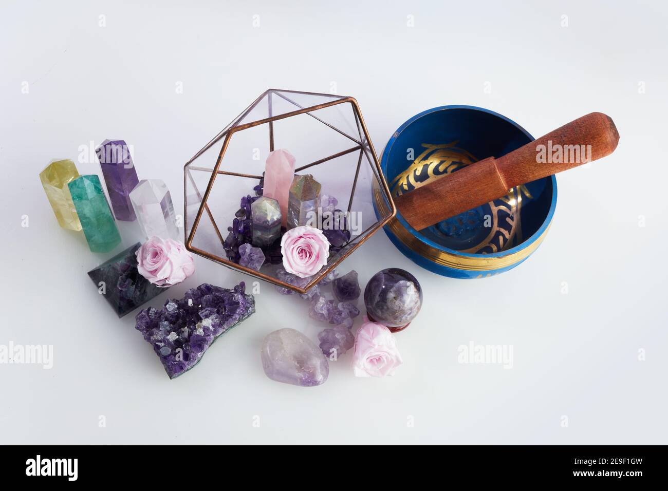 Healing gemstones crystals. Reiki, esoteric, relax and balance conept ...