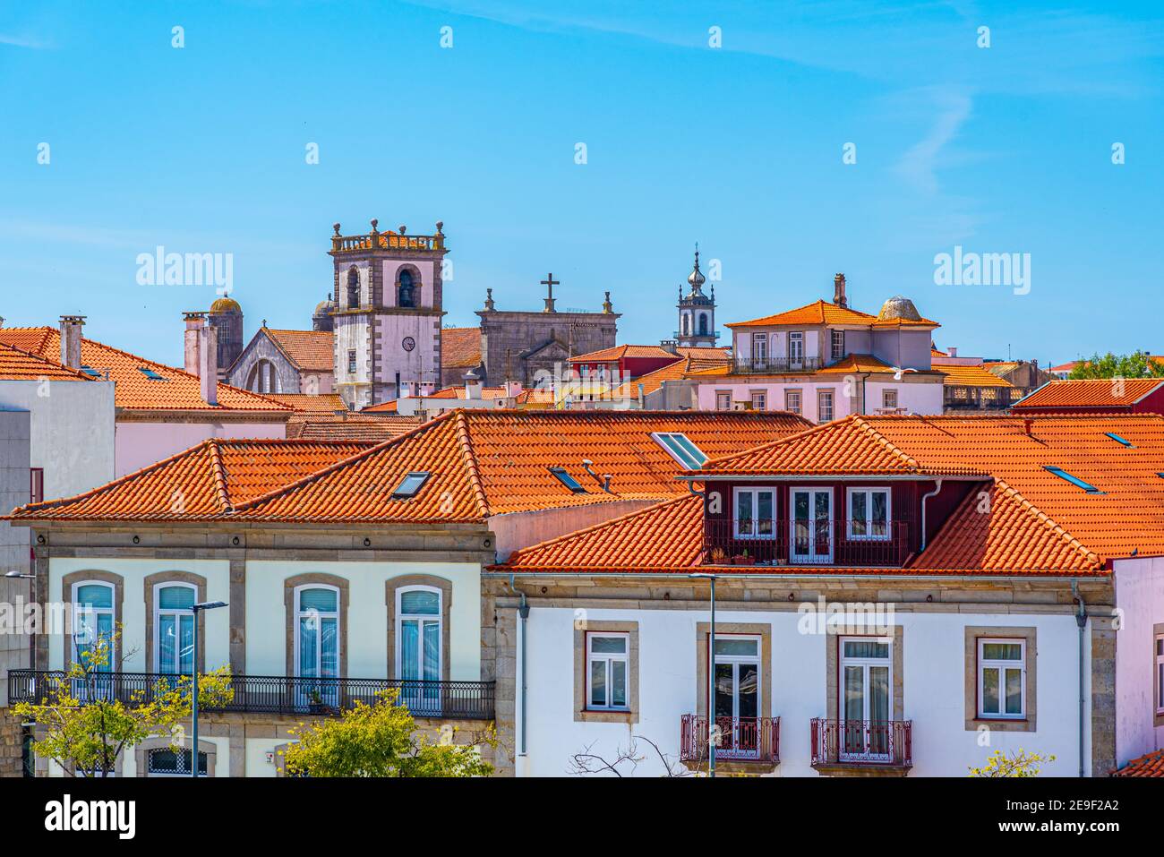 Aerial view of city center of Viana do Castelo, Portugal Stock Photo ...