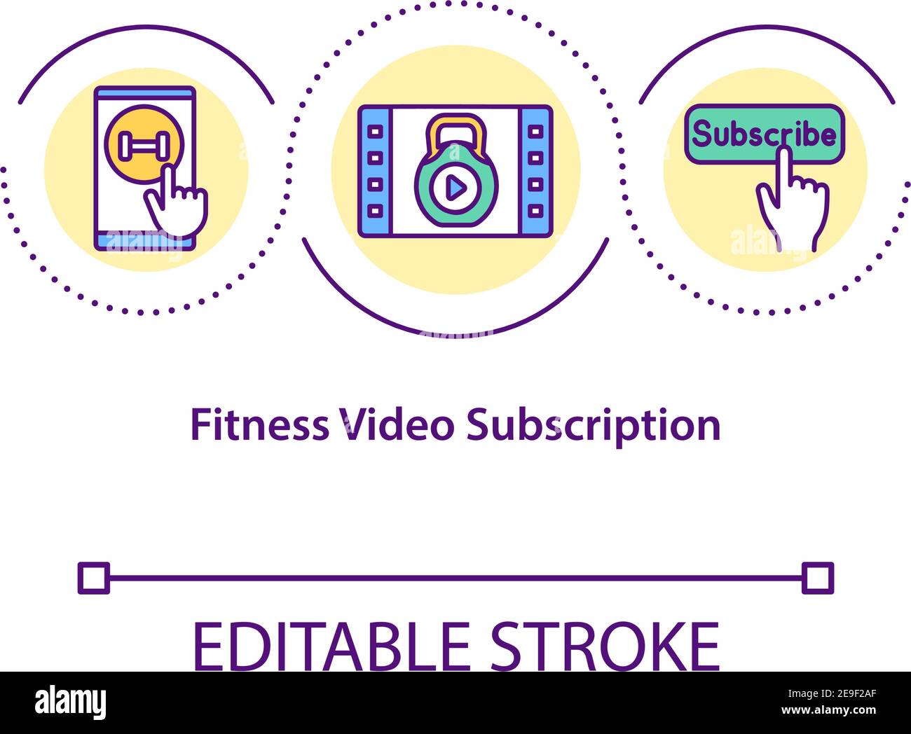 Fitness video subscription concept icon Stock Vector Image & Art - Alamy