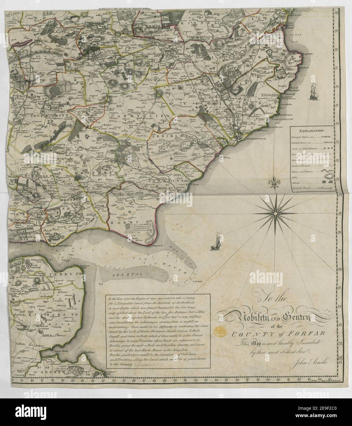 County angus map hi-res stock photography and images - Alamy