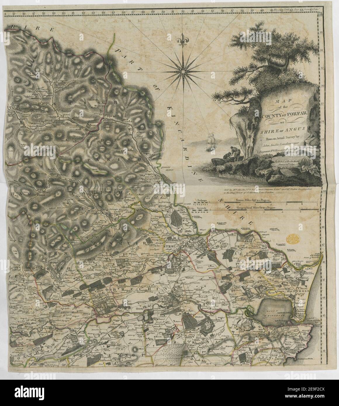 Map of county of forfar hi-res stock photography and images - Alamy