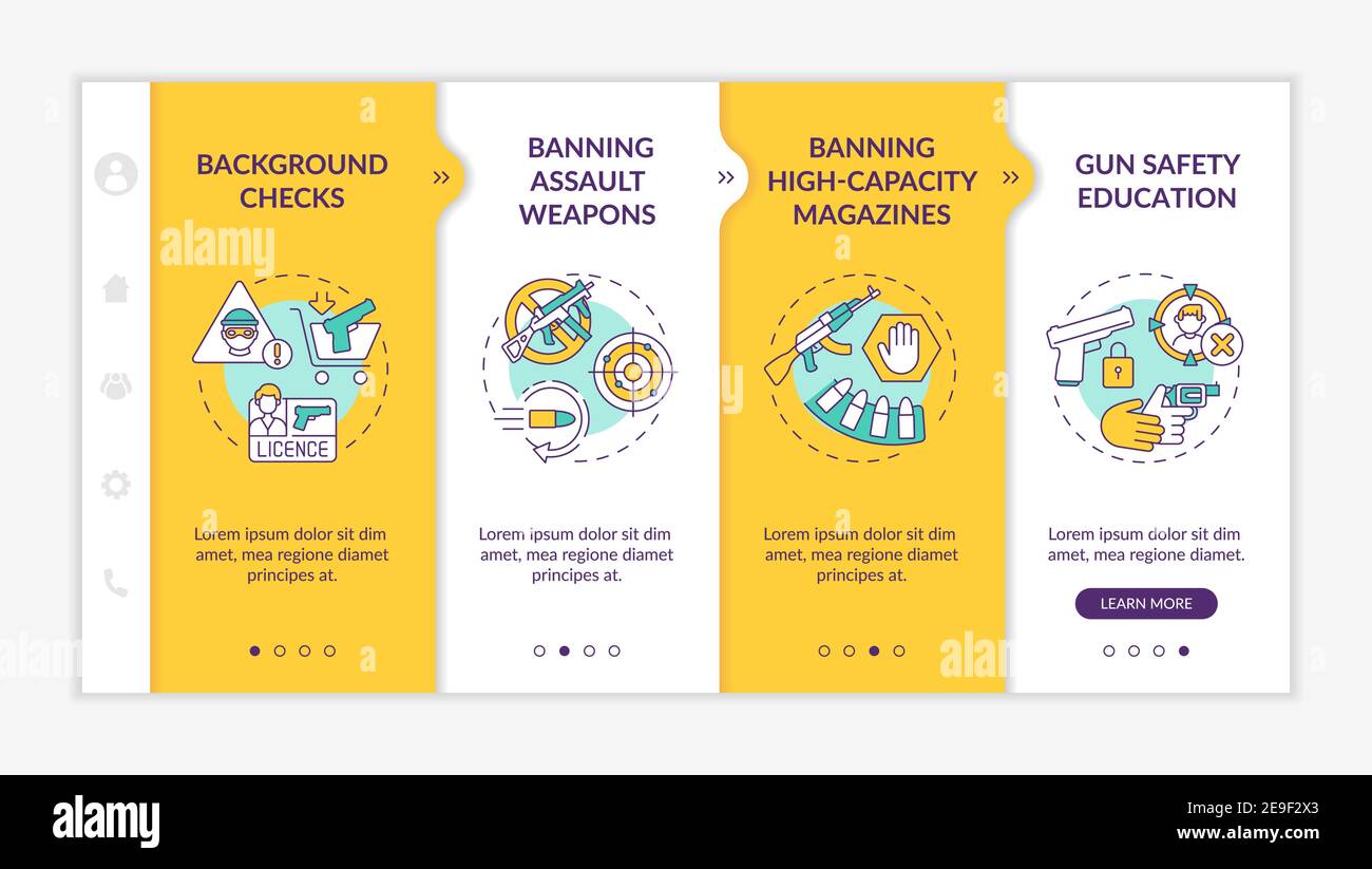 Gun control onboarding vector template Stock Vector Image & Art - Alamy