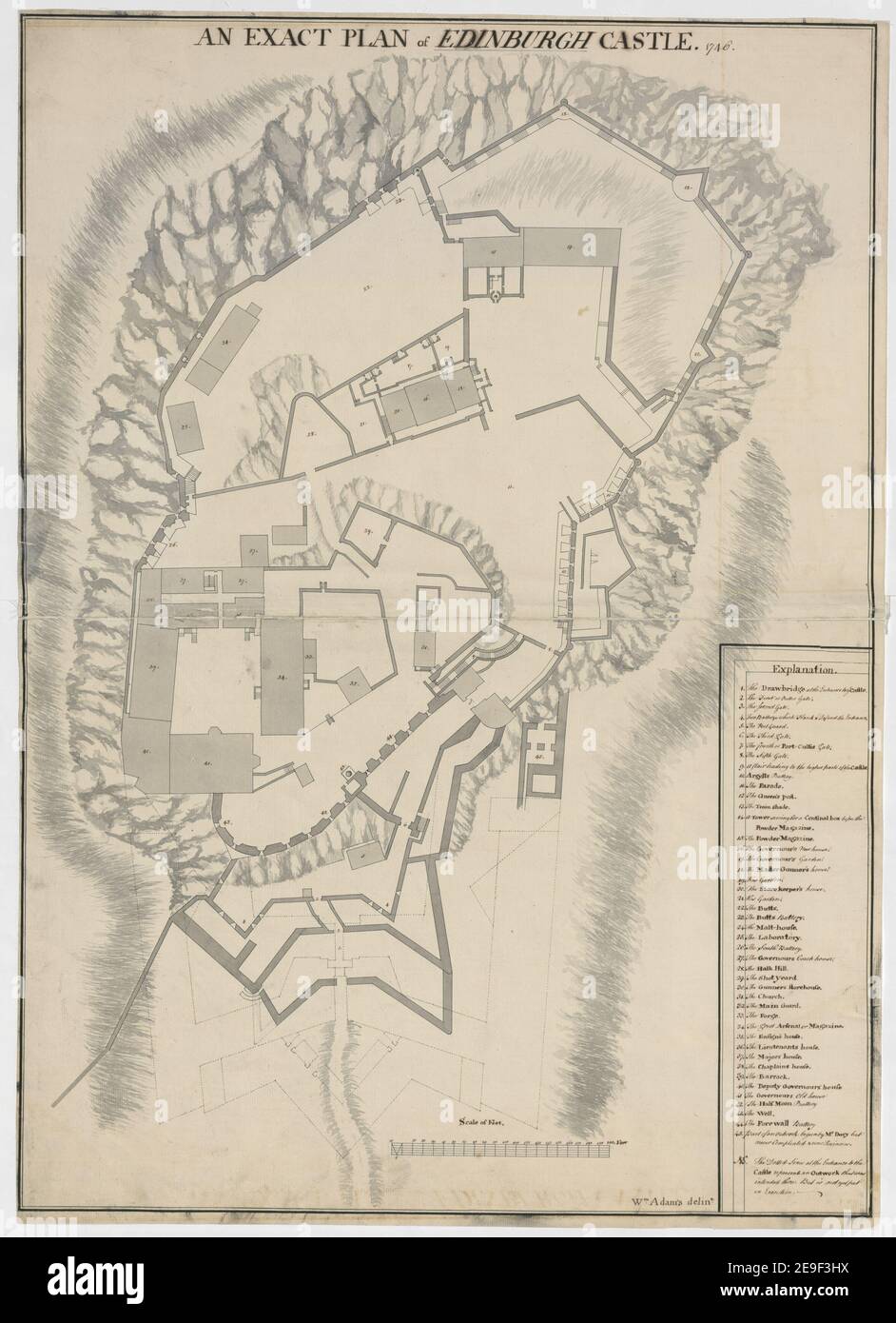 AN EXACT PLAN of EDINBURGH CASTLE 1746 Author Adam, William 49.72 ...