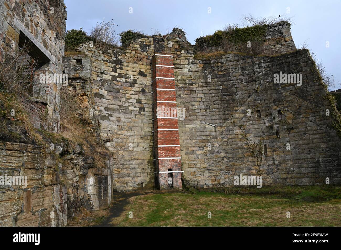 An exterior view of an old stone built lime kiln in the Fife coastal ...