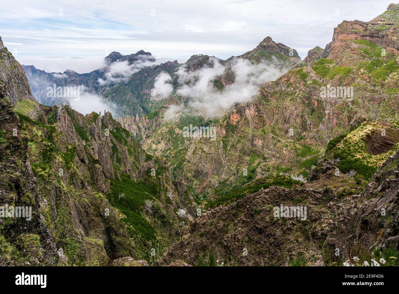 Cloud covered mountain landscape on Madeira island Stock Photo - Alamy
