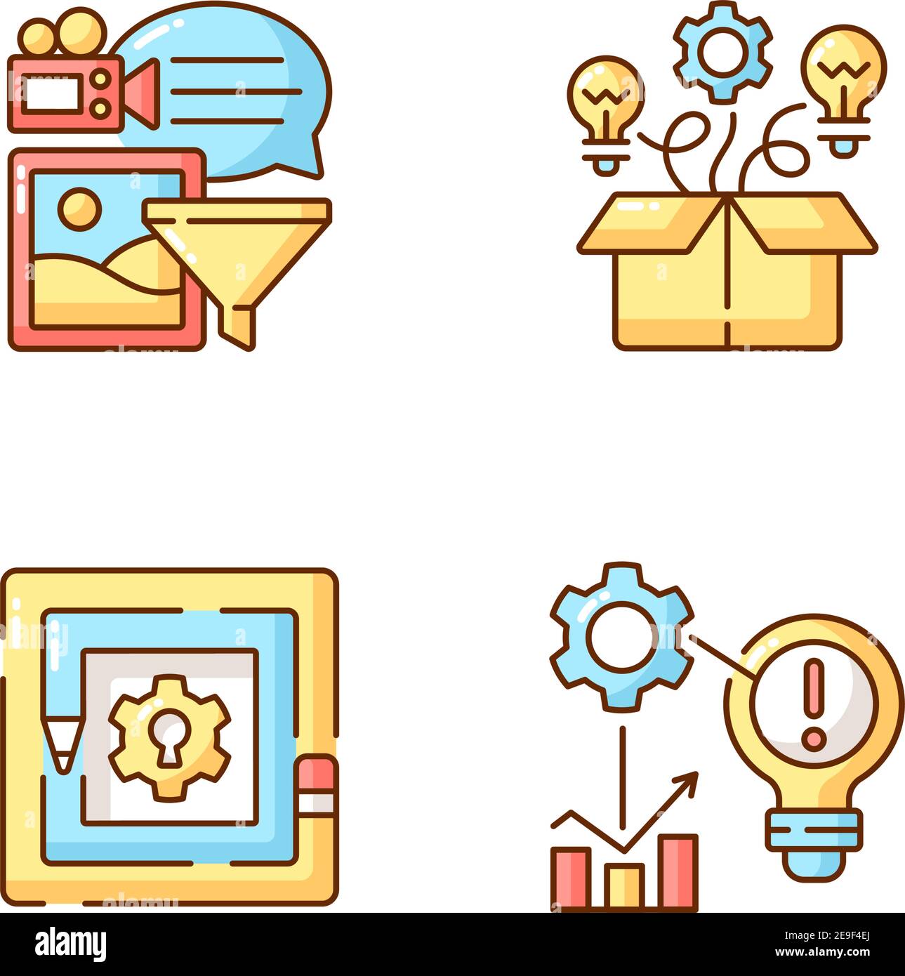 Creative thinking RGB color icons set Stock Vector Image & Art - Alamy