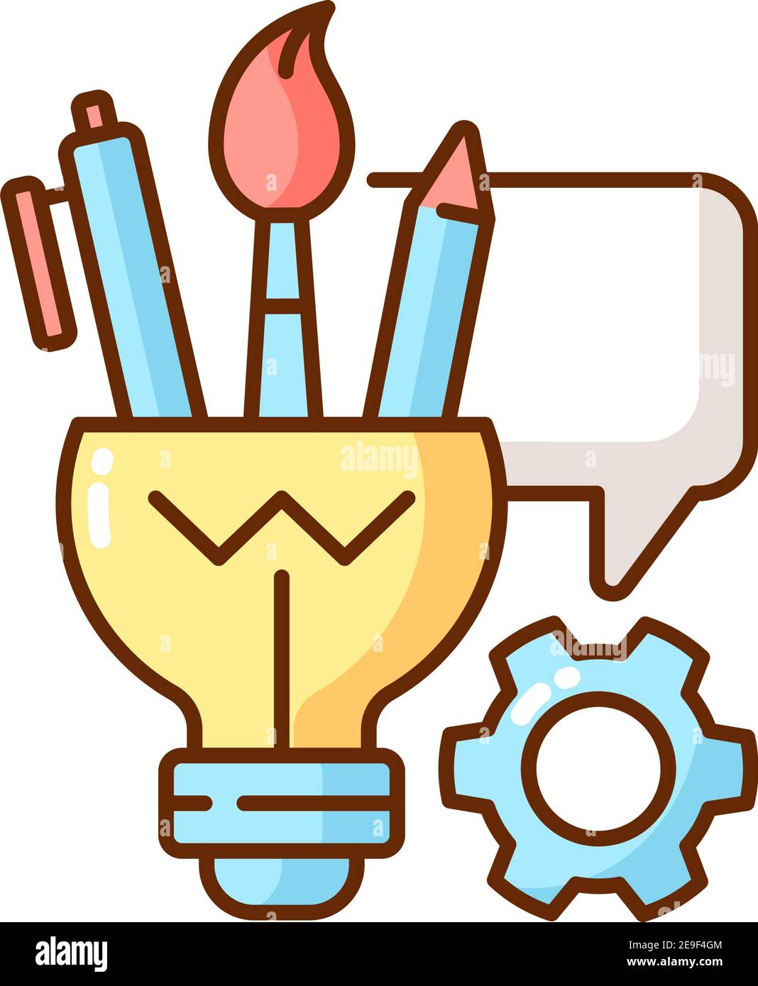 Artistic thinking RGB color icon Stock Vector Image & Art - Alamy