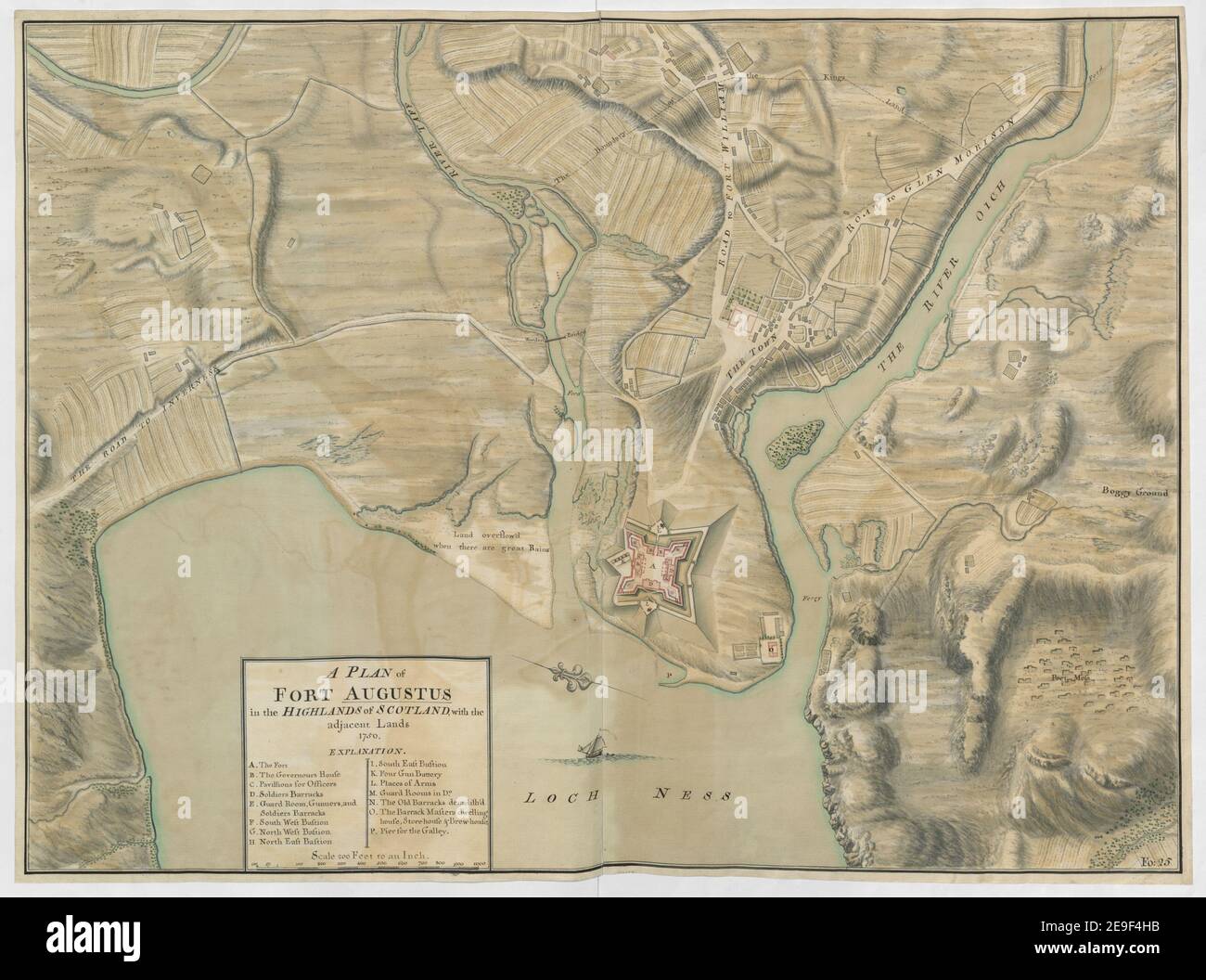 A PLAN of FORT AUGUSTUS in the HIGHLANDS of SCOTLAND, with the adjacent ...