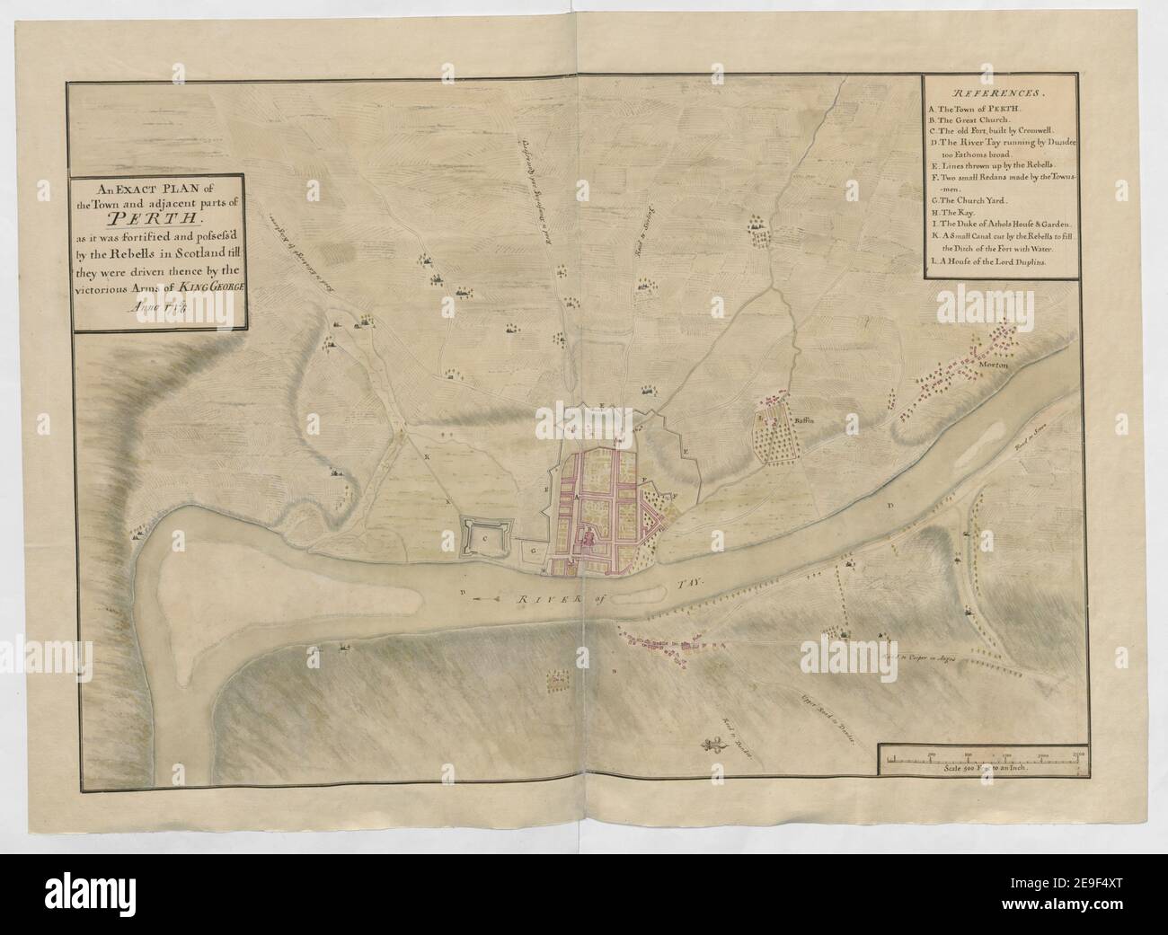 An EXACT PLAN of the Town and adjacent parts of PERTH. as it was ...
