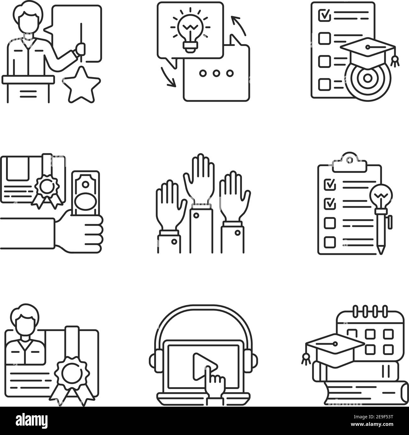 Workshop linear icons set Stock Vector Image & Art - Alamy