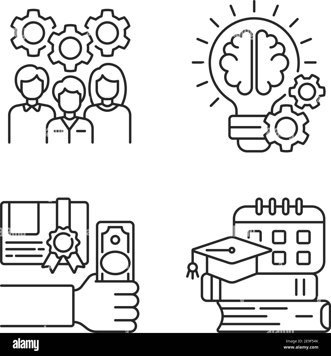 Idea generation linear icons set Stock Vector Image & Art - Alamy