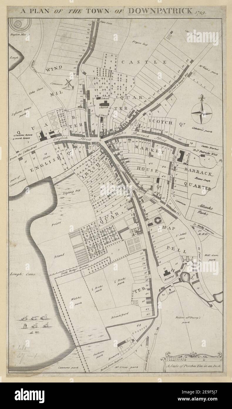 A Plan Of The Town Of Downpatrick 1729. Map information: Title: A Plan ...