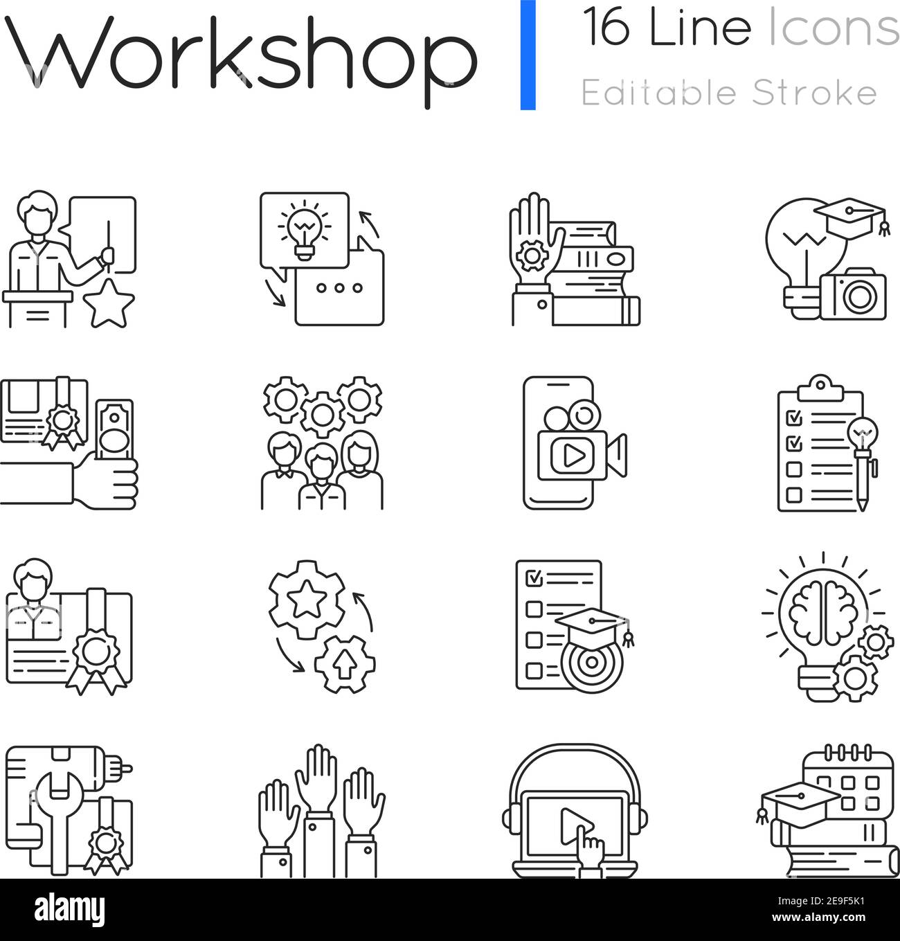 Workshop linear icons set Stock Vector Image & Art - Alamy Workshop linear icons set Stock Vector Image & Art - Alamy